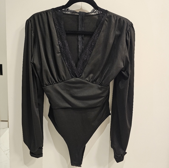 Fascinating Nights | Tops | Fascinating Nights Black Lace Bodysuit ...